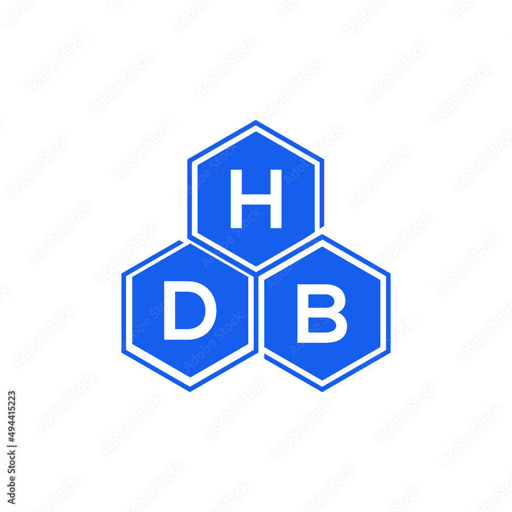 HDB letter logo design on black background. HDB creative initials ...