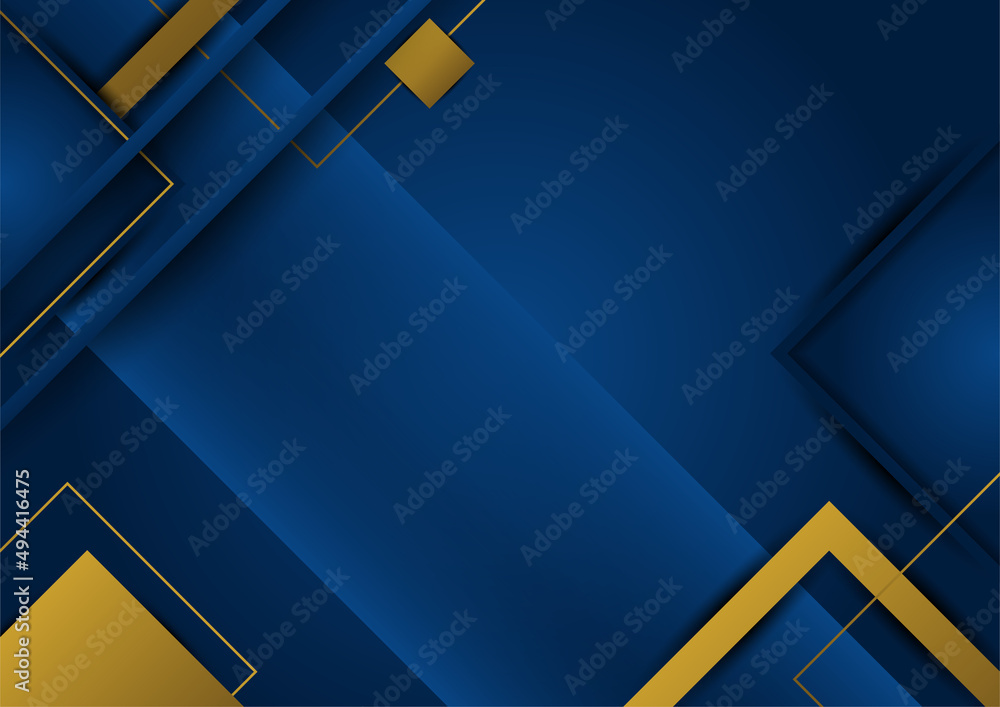 Abstract blue and gold presentation background design Stock Vector ...