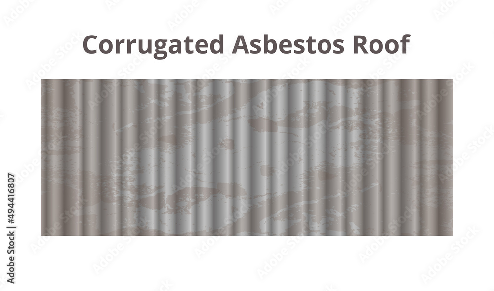 Vector seamless pattern of corrugated asbestos roof isolated on a white ...