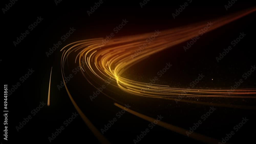 Abstract Glowing 3d Light Strokes Background/ 4k animation of an ...