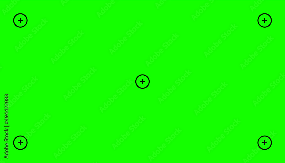 Chroma key, blank green background with motion tracking points. Visual ...