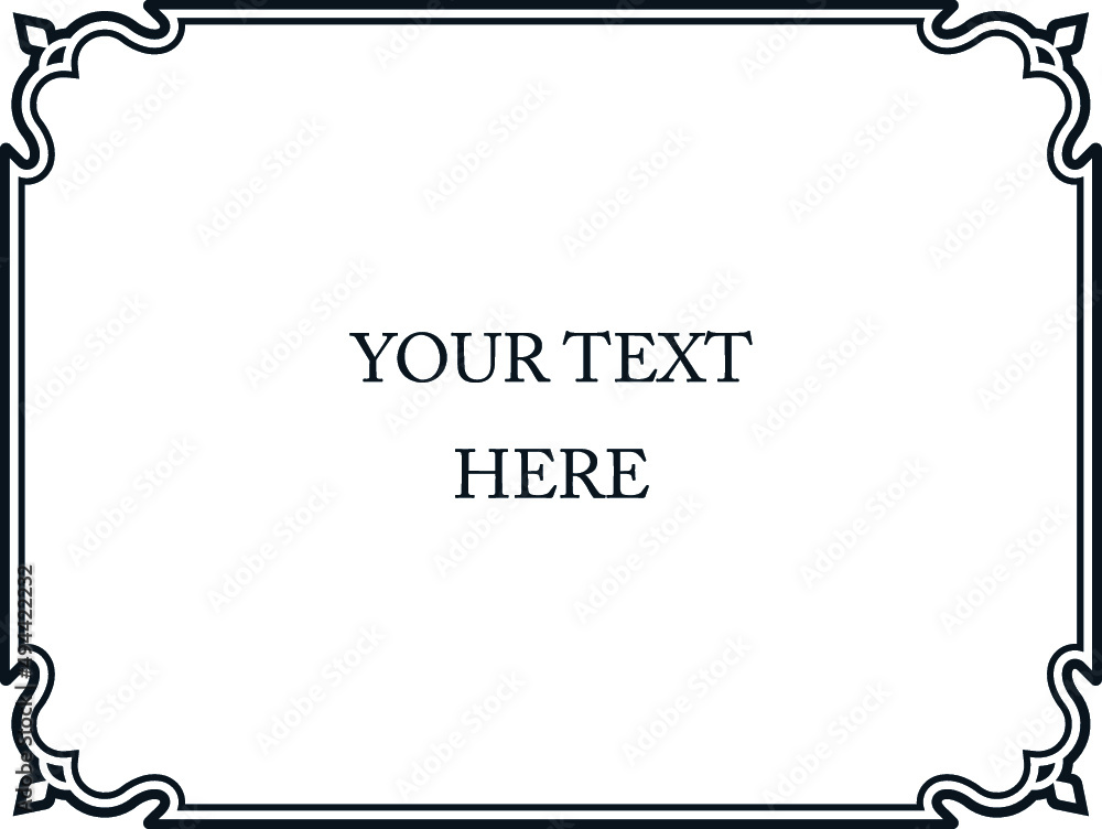 Vector horizontal frame border. Signboard or shop sign design Stock ...