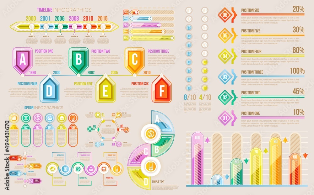 Timeline infographic template, diagram and presentation set ...