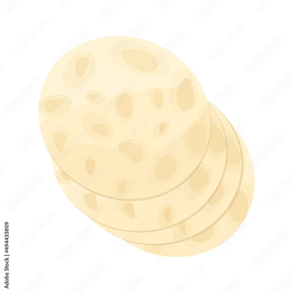 Cartoon tortillas pita bread isolated vector illustration. Mexican food ...