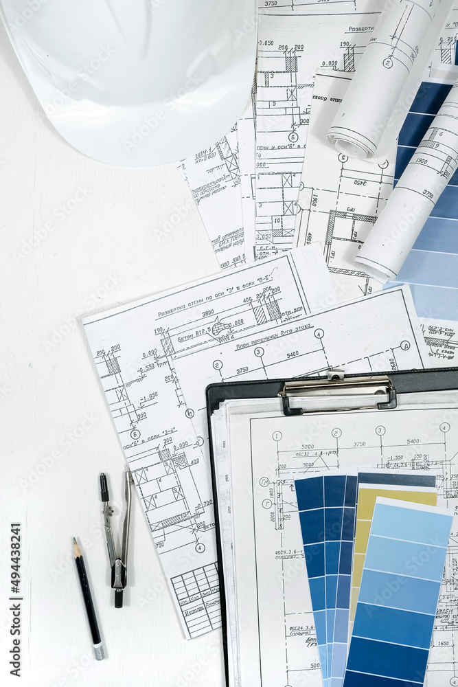 architect design working drawing sketch plans blueprints and making ...