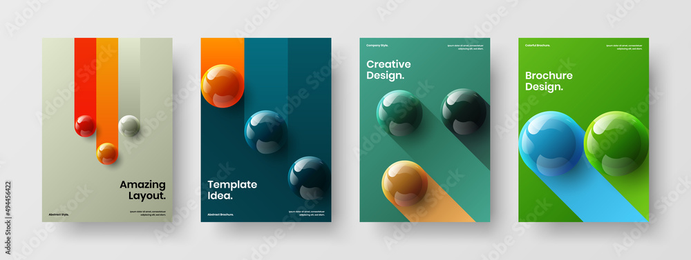 Premium front page design vector template bundle. Original realistic ...