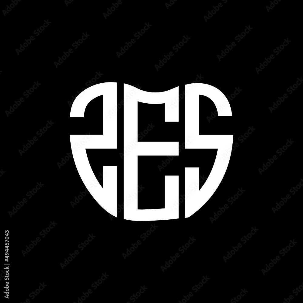 ZES letter logo design on black background.ZES creative initials letter ...