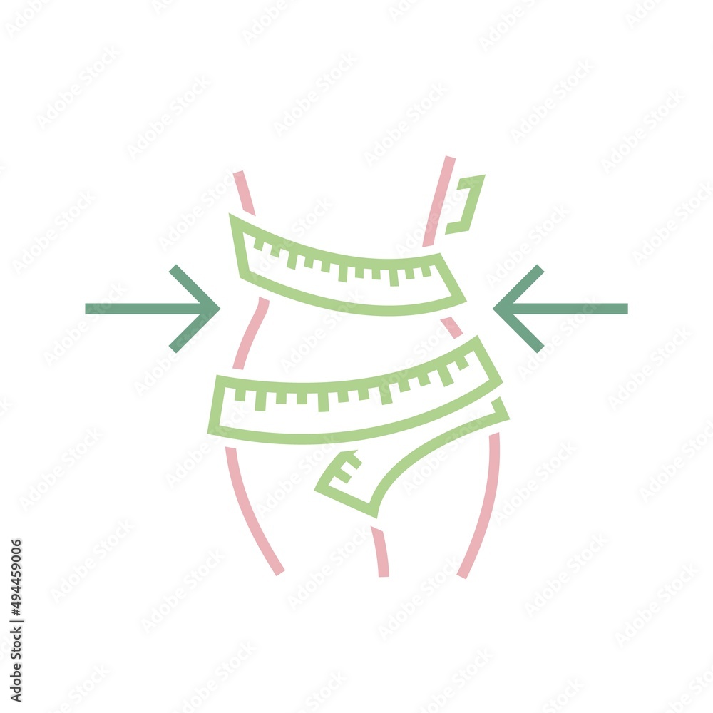 Poster Weight loss icon, slimmy woman figure sign. Vector illustration ...