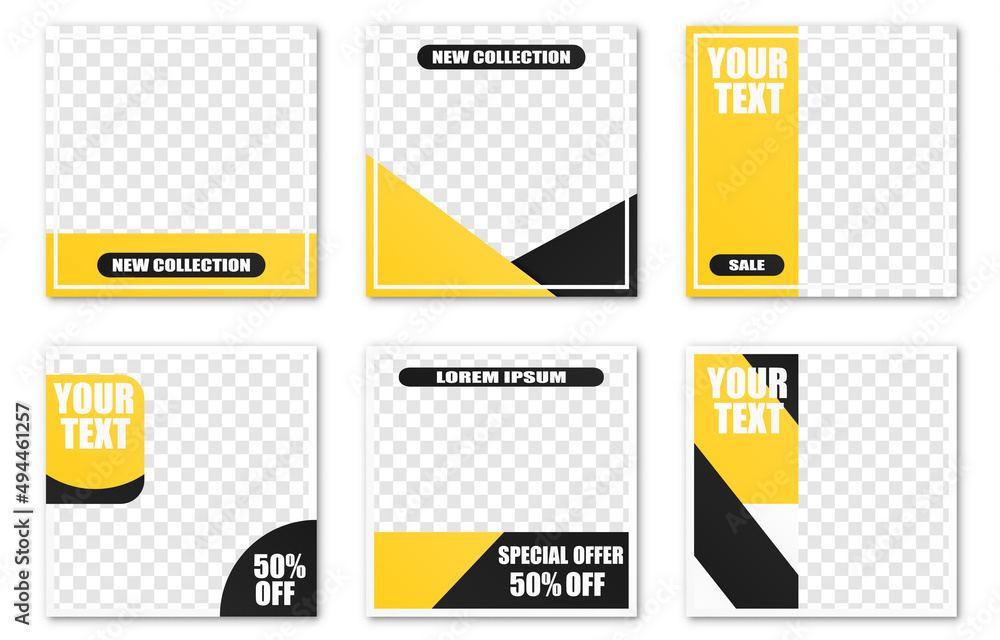 Vector set of editable banner templates. Banners with PNG insert ...