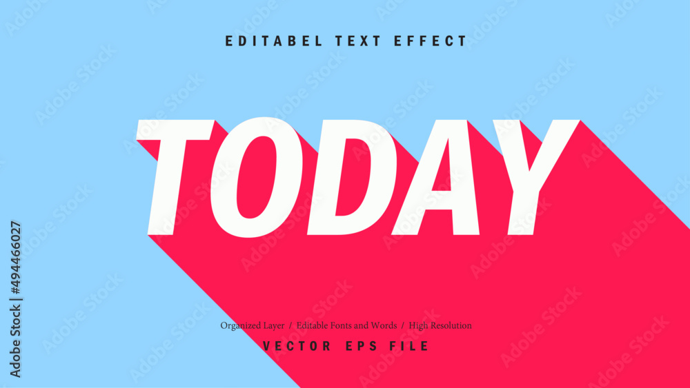 Editable Today Font Design. Alphabet Typography Template Text Effect ...