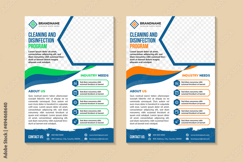 Cleaning and disinfection Services program Flyer Template design ...