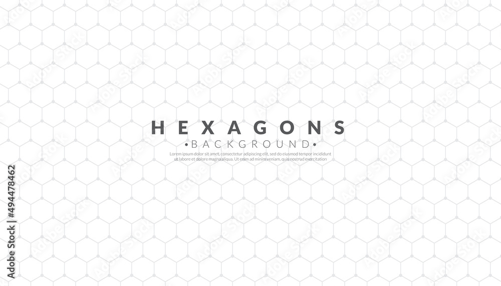 Abstract white hexagon pattern. 3D grey honeycomb dot background. Vector illustration. Stock ...