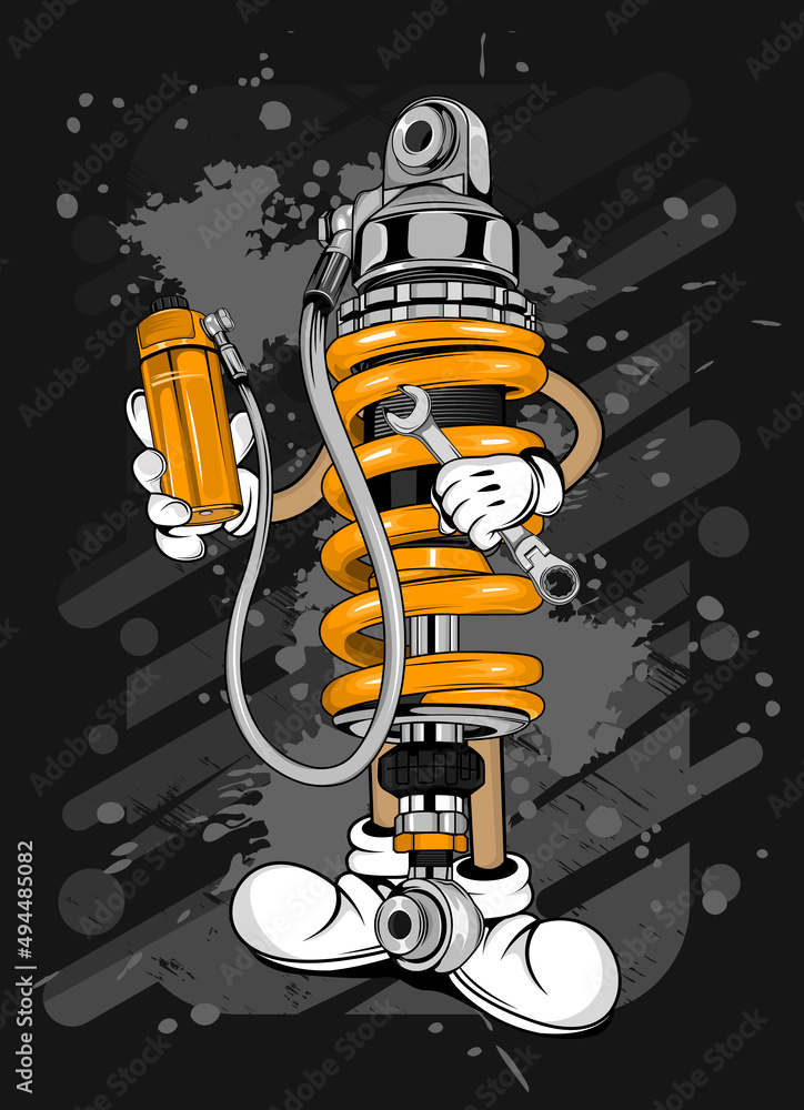 cartoon shock breaker t-shirt design illustration Stock Vector | Adobe ...