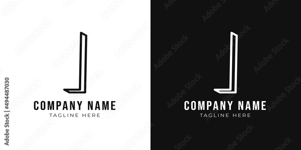 Initial letter i monogram logo design template. 3d outline style i logo ...