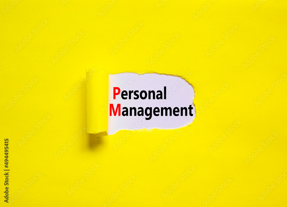 PM Personal management symbol. Concept words PM Personal management on ...