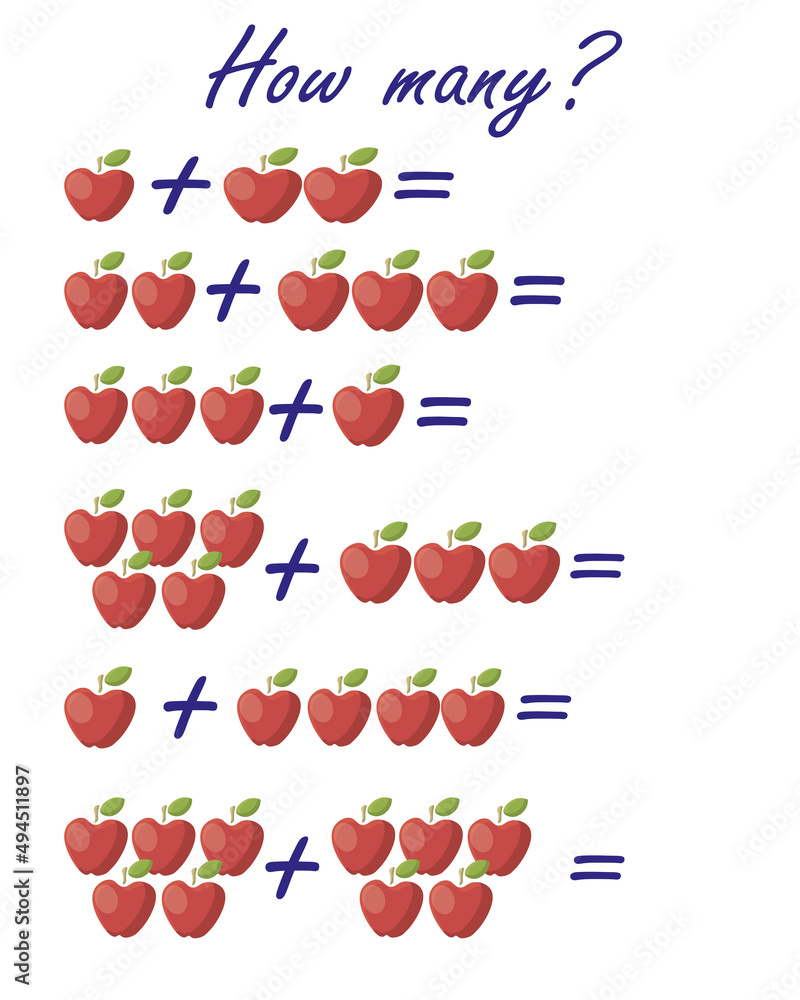How many objects (apples).Preschool Counting Activities. Printable ...