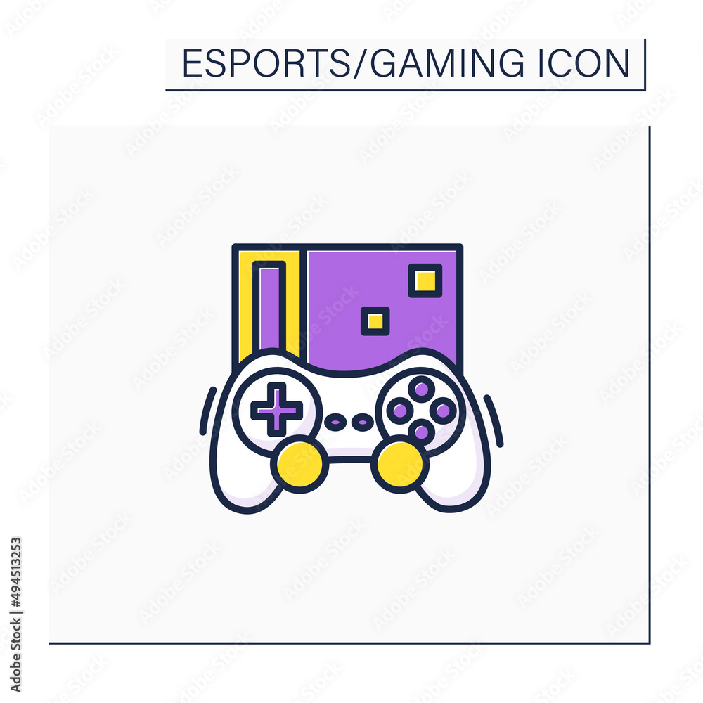 Video game color icon. Electronic gaming. Interaction with user ...