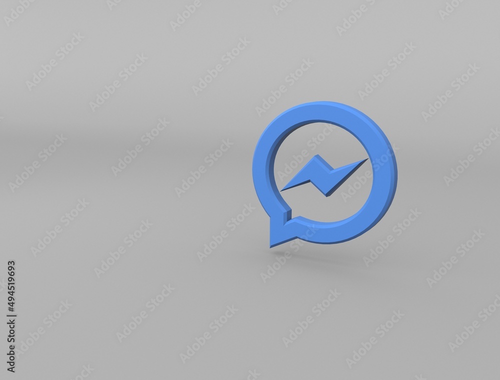 facebook messenger Logo 3d render 3D illustration Stock Photo | Adobe Stock
