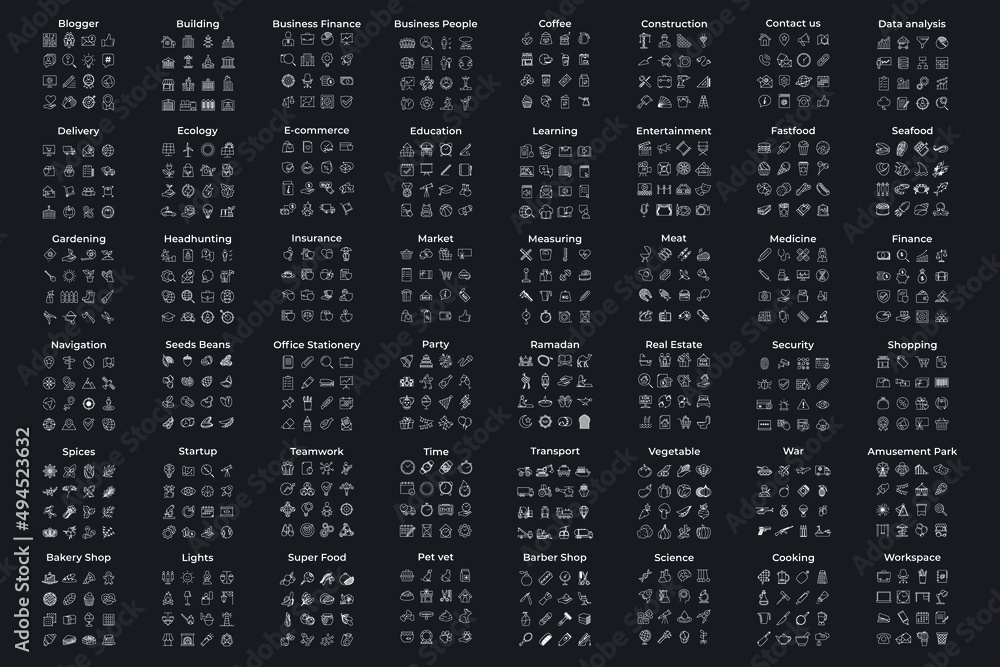 mega pack icon set symbol template for graphic and web design ...