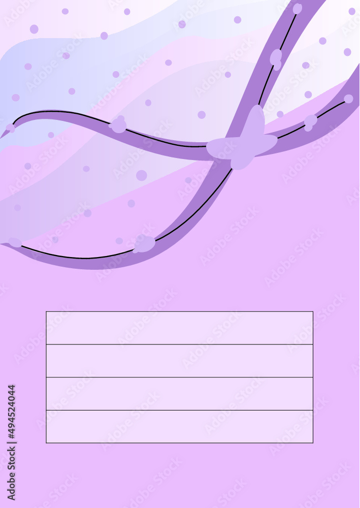 Spring illustration in soft pink style. Title page design template ...