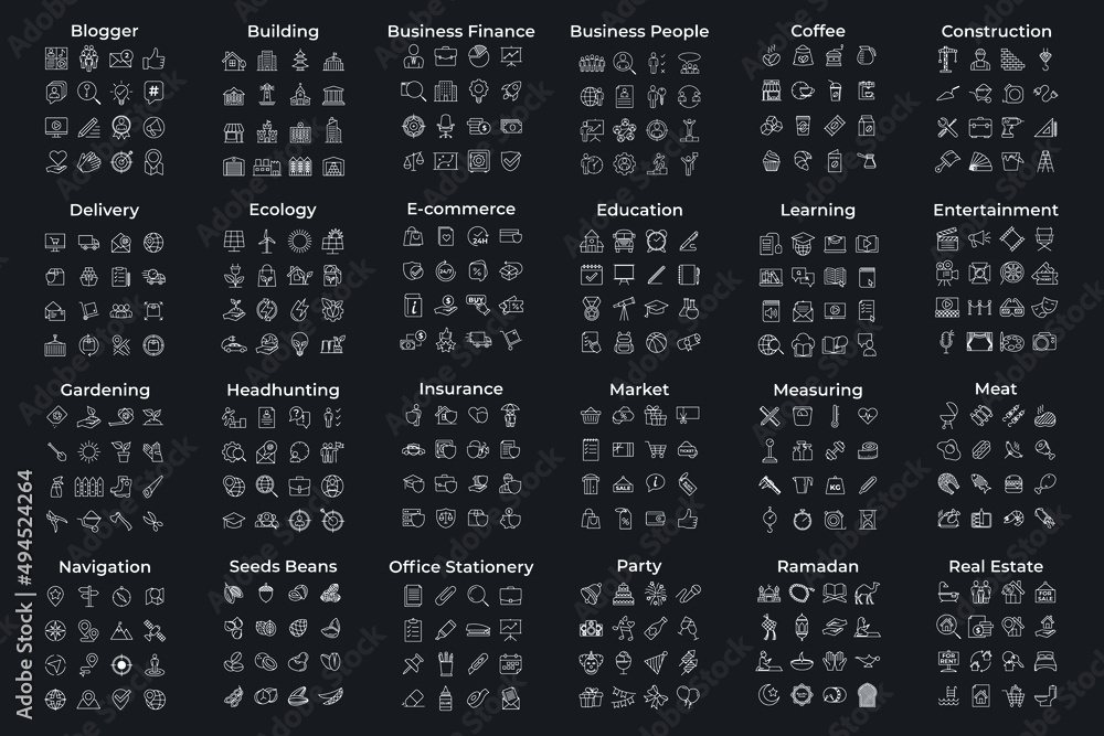 mega pack icon set symbol template for graphic and web design ...