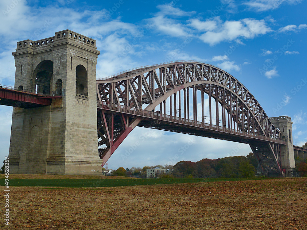 Historic Hell Gate Bridge, an arch bridge in New York City, New York ...