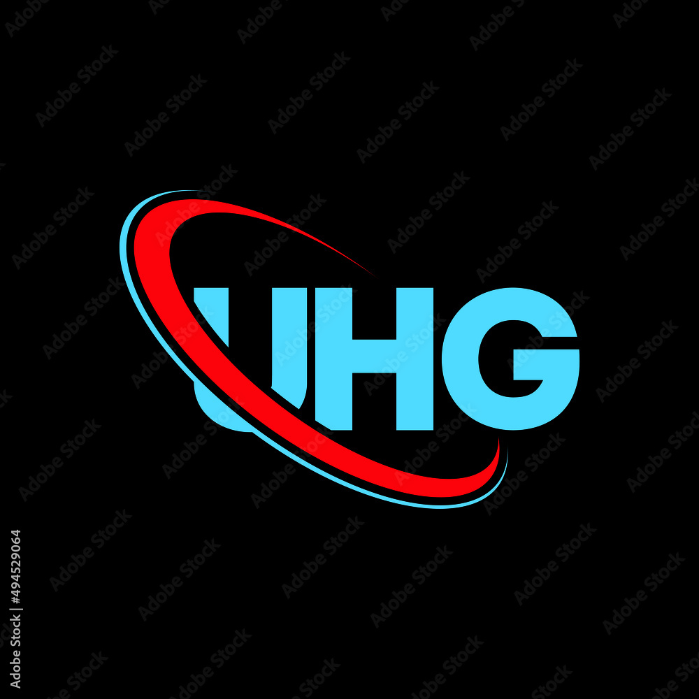 UHG logo. UHG letter. UHG letter logo design. Initials UHG logo linked ...