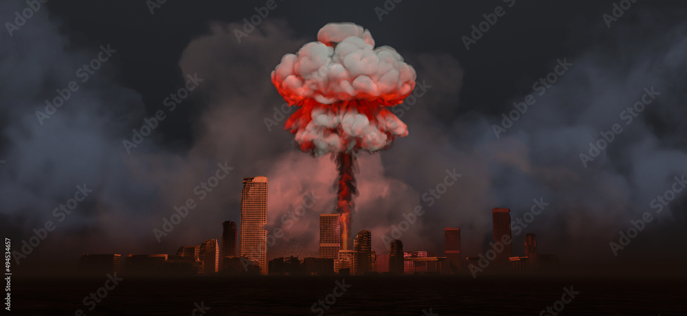 city and atomic bomb Stock Illustration | Adobe Stock