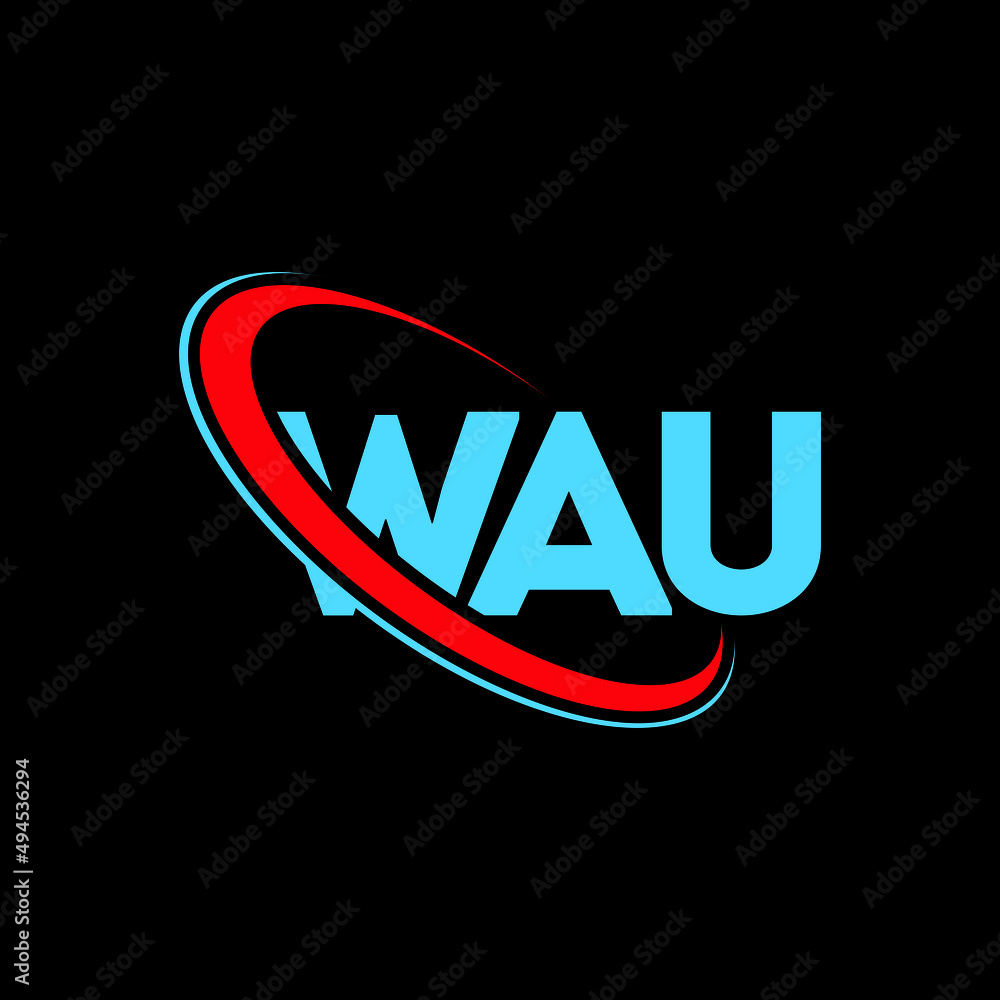 WAU logo. WAU letter. WAU letter logo design. Intitials WAU logo linked ...