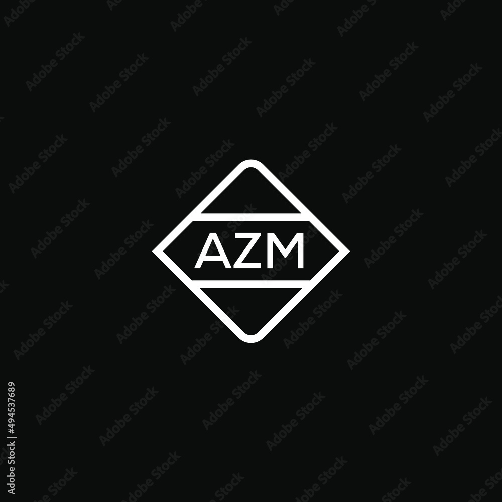 AZM letter design for logo and icon.AZM monogram logo.vector ...