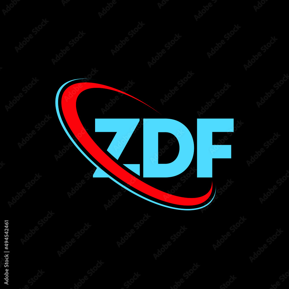 ZDF logo. ZDF letter. ZDF letter logo design. Initials ZDF logo linked ...