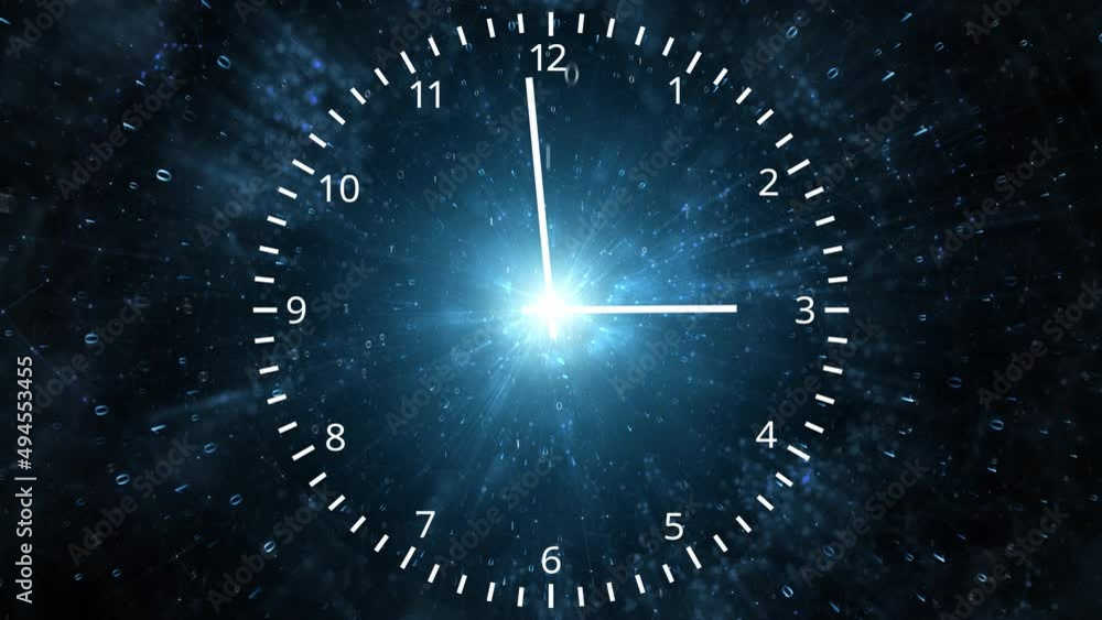 Atomic infinity time clock loop binary data animation backgrounds ...