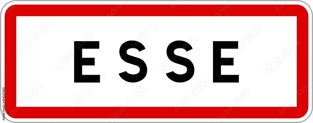 Panneau entrée ville agglomération Esse / Town entrance sign Esse Stock ...