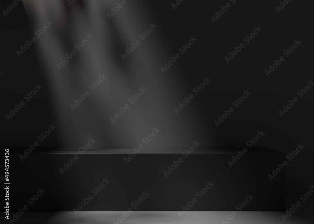 Double black podium on white background. Minimal pedestal cosmetic ...