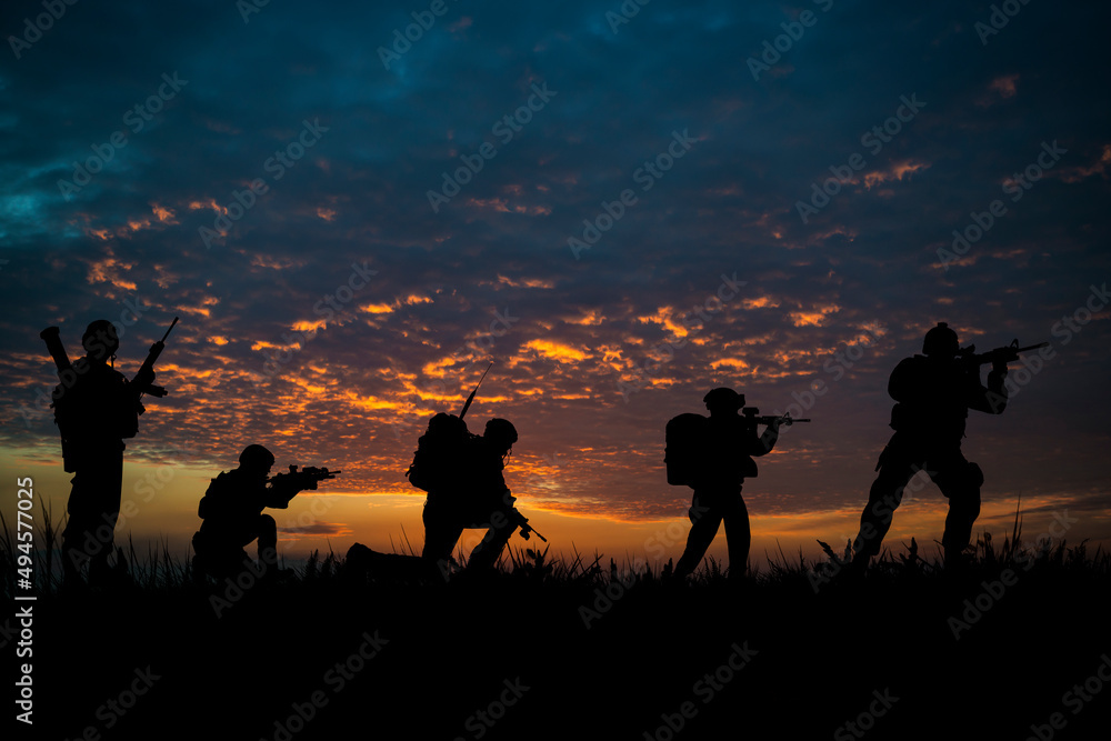 Soldiers fighting on the war front Stock Photo | Adobe Stock