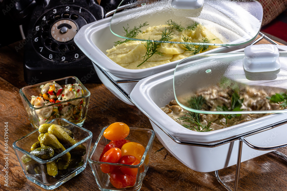 Stroganov beef, a traditional dish of Russian and Soviet cuisine and ...