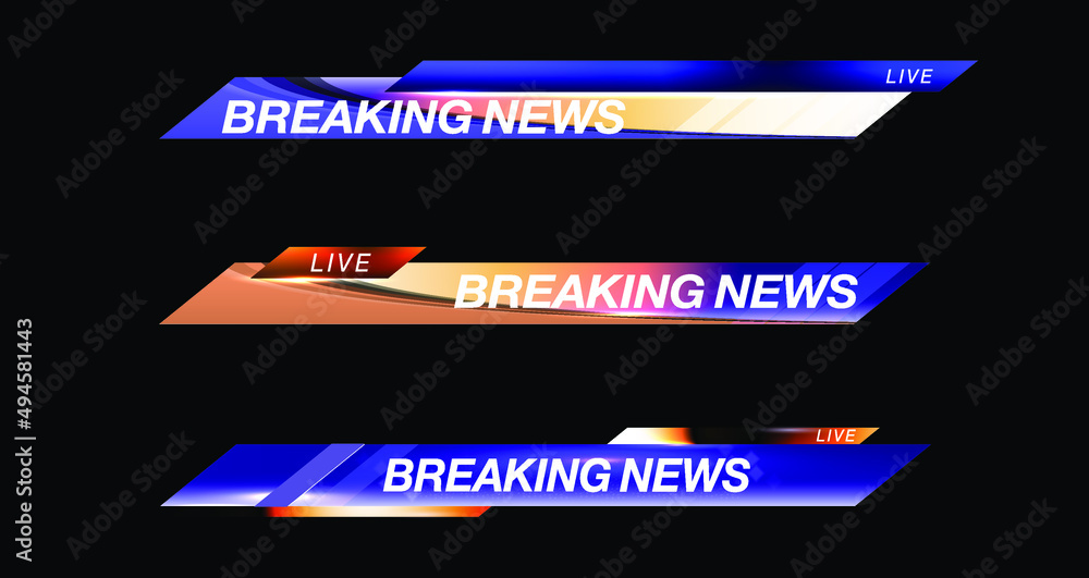 Banner breaking news, important news,Vector illustration TV News Bars ...