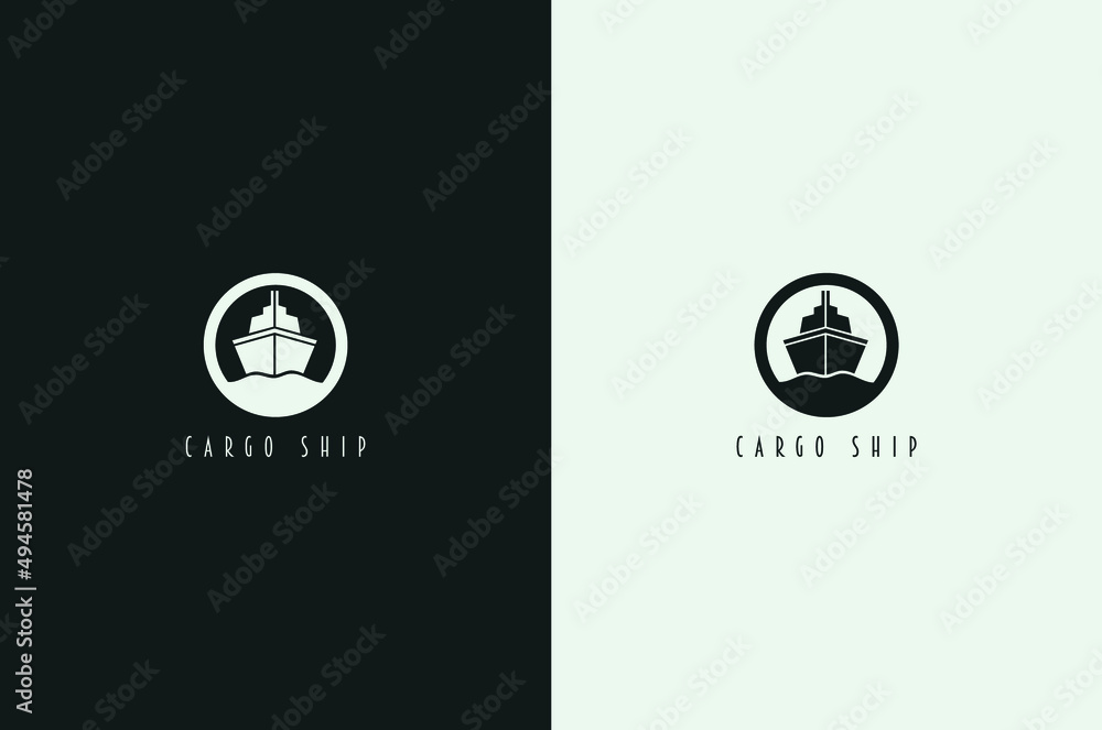 Minimal Cargo Ship logo, Sailboat logo Stock Vector | Adobe Stock