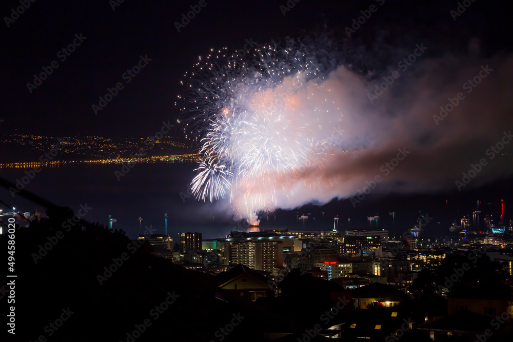 2019 Matariki fireworks. View from Brooklyn in Wellington, New Zealand ...
