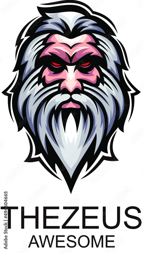 zeus head character mascot logo Stock Vector | Adobe Stock
