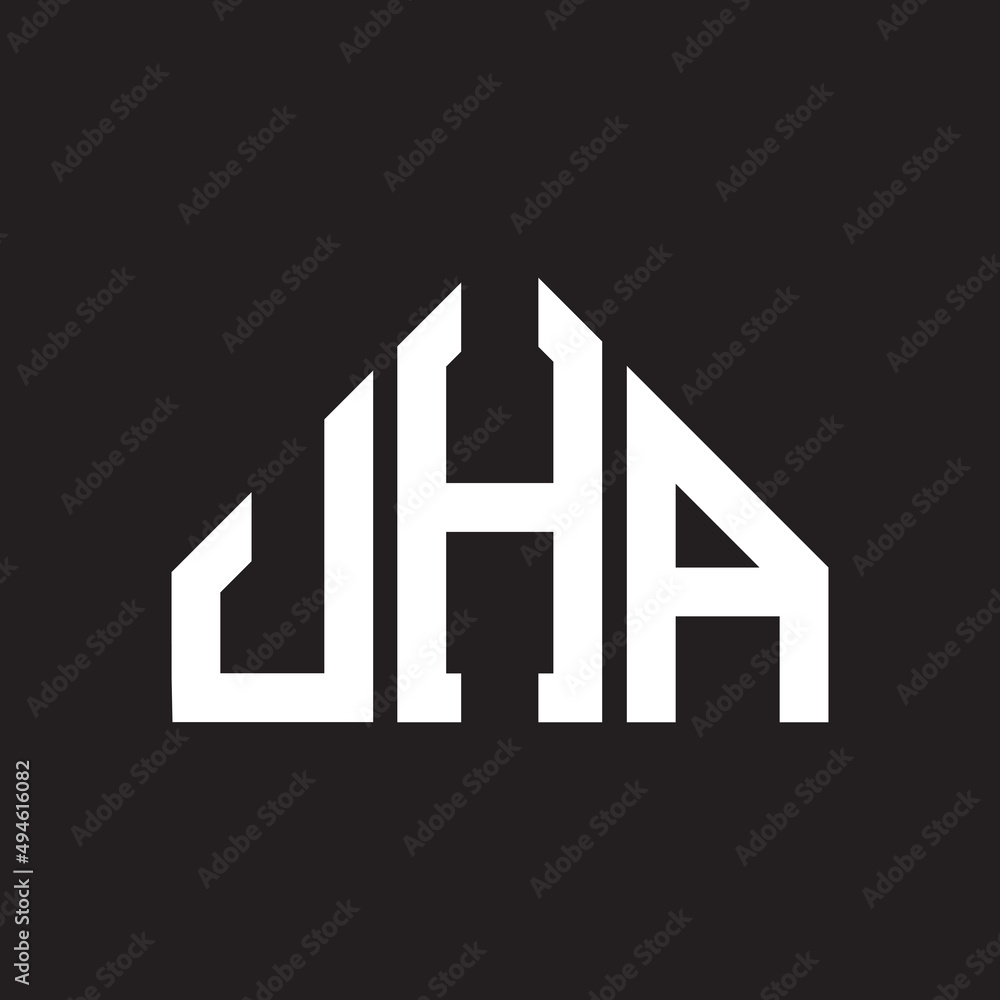 JHA letter logo design on Black background. JHA creative initials ...