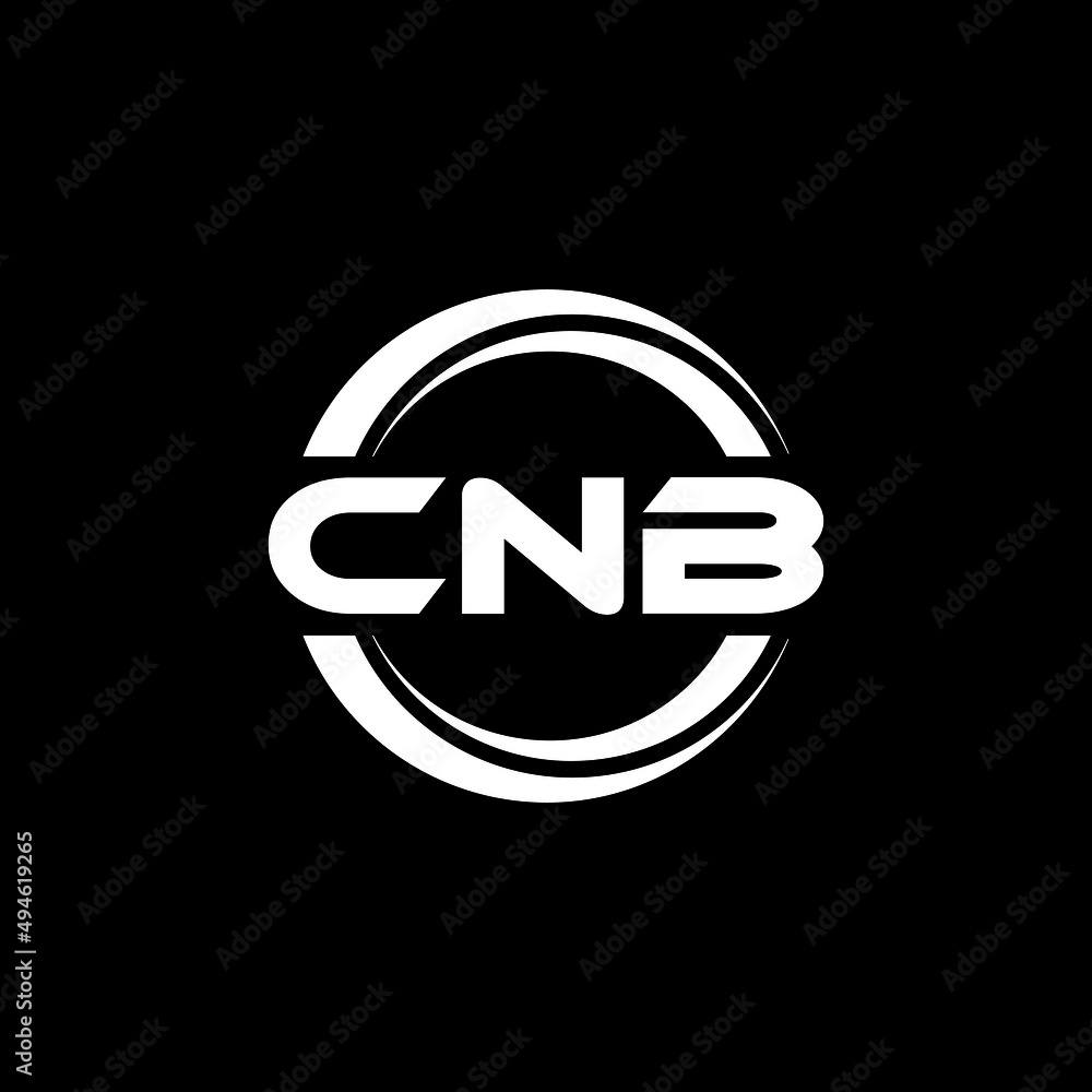 CNB letter logo design with black background in illustrator, vector ...