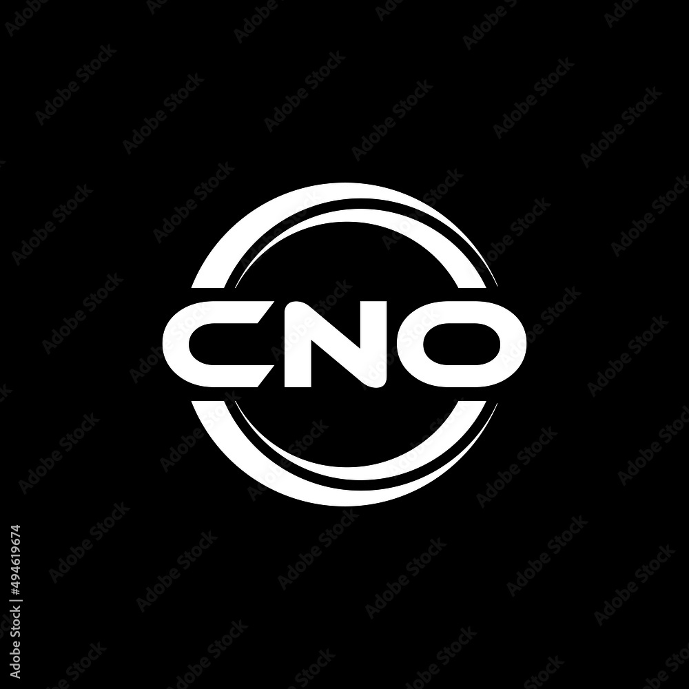 CNO letter logo design with black background in illustrator, vector ...