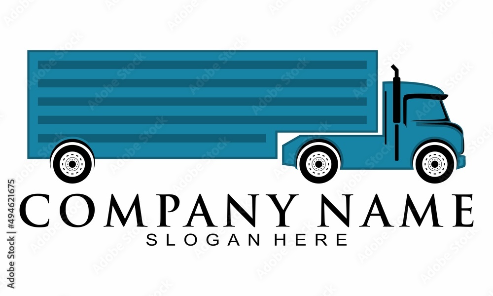 Trailer truck illustration vector logo Stock Vector | Adobe Stock