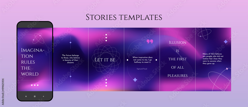 Editable templates for stories in social network Stock Vector | Adobe Stock