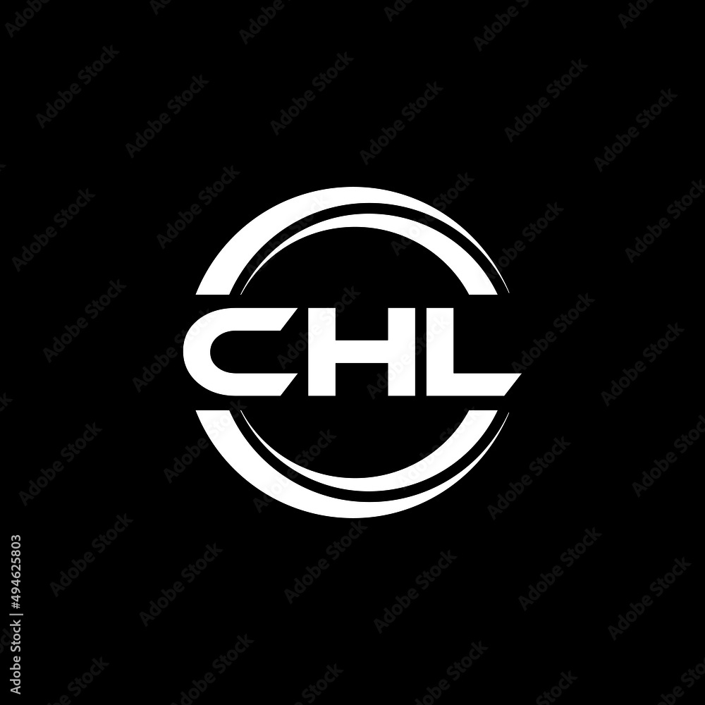 CHL letter logo design with black background in illustrator, vector ...