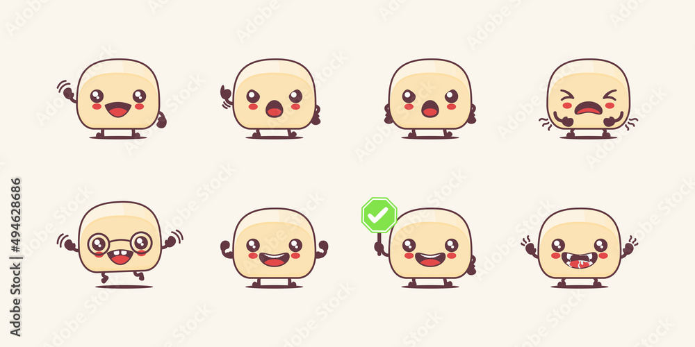 mantou cartoon. chinese steamed buns vector illustration. with ...