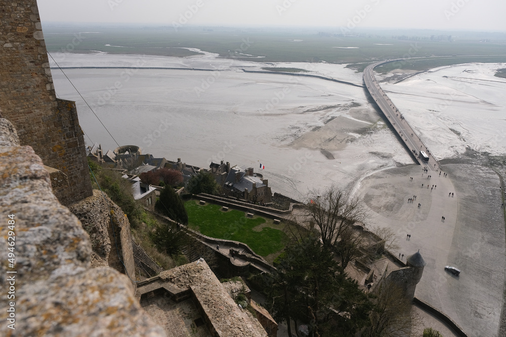 Rocket island, famous sanctuary abbey Monastery fortress Mont Saint ...