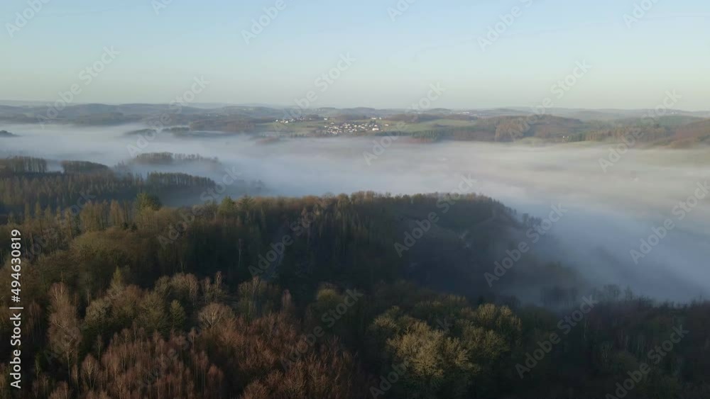 The iconic observation tower of Morsbach, Germany towering over a ...