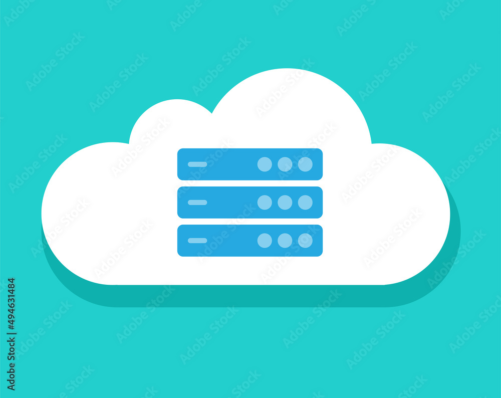 Server icon vector as cloud internet technology or computing platform ...